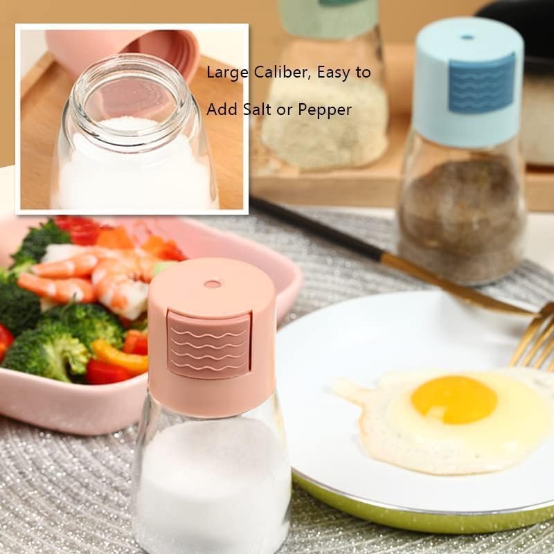 Moisture Proof Salt And Pepper Shakers Precise Quantitative Push Type,Quantitative Seasoning Bottle,Precise Quantitative Push Type (2Pcs-A)