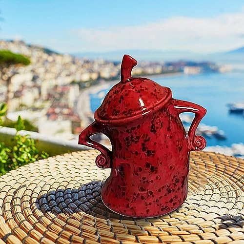 YYPLIAN Canister With Attitude, Large Ceramics Jar with Lid, Cute Creative Food Storage Jar with Airtight for Coffee, Tea, Sugar, and Spices (Red)