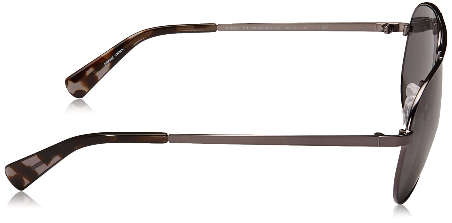 Cole Haan Men's Ch6007 Metal Aviator Sunglasses, Dark Gunmetal, 58 mm