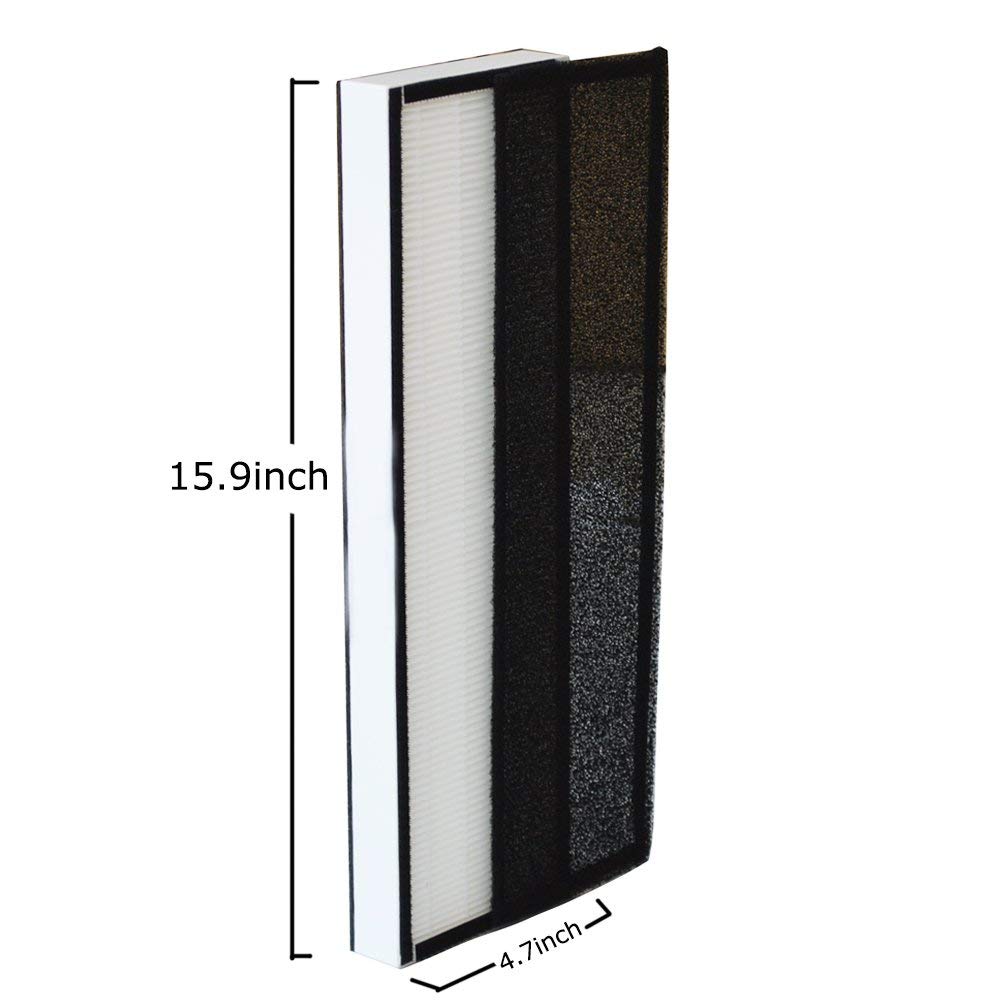 EZ SPARES Compatible with GermGuardian True HEPA Air Purifiers Filter,GermGuardian FLT4825 AC4300/AC4800/AC4900 Series Filter B AC4900CA/CDAP4500BCA Attachment(2PACK)
