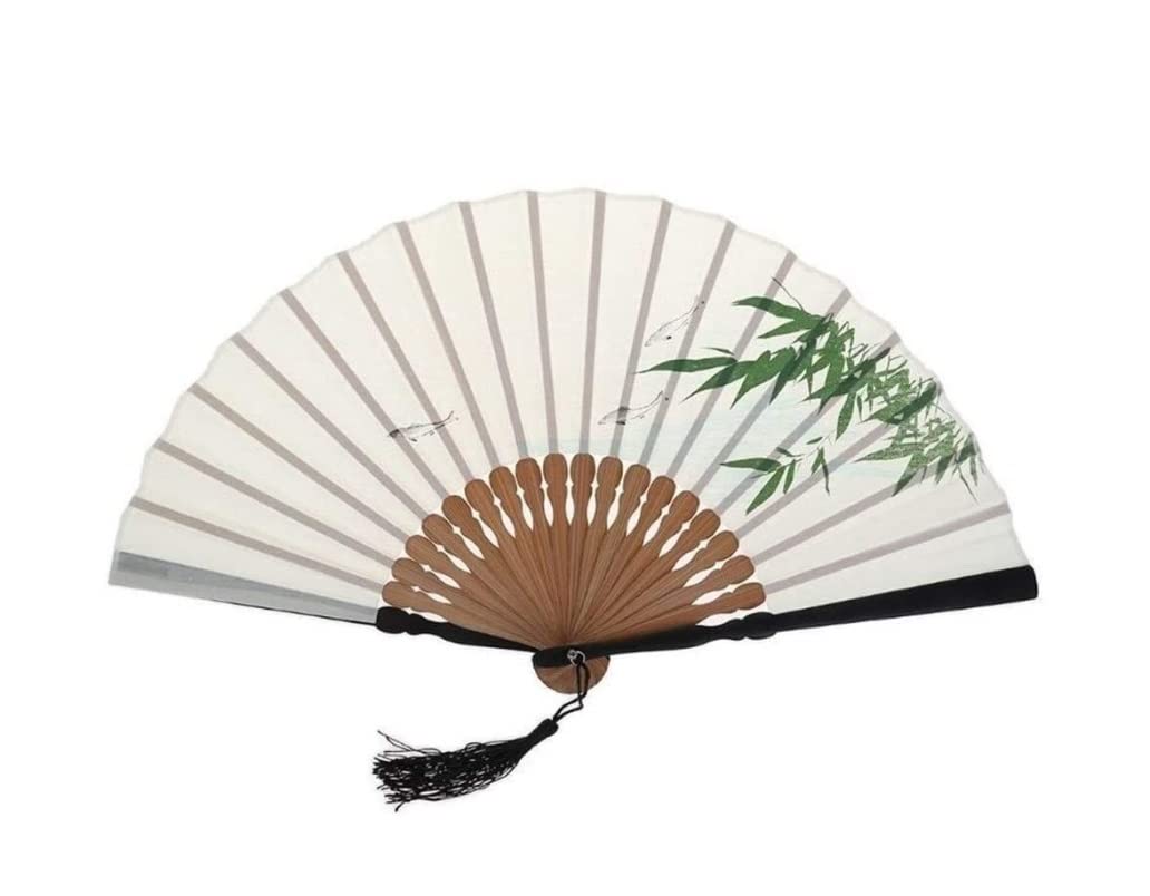Folding Hand Fan Folding Fan Handheld Folded Fan Chinese Style Vintage Summer Bamboo Folding Fan Hand Held Fan Dance Wedding Party Decor Pocket Gifts Foldable Fan Hand Held Fans