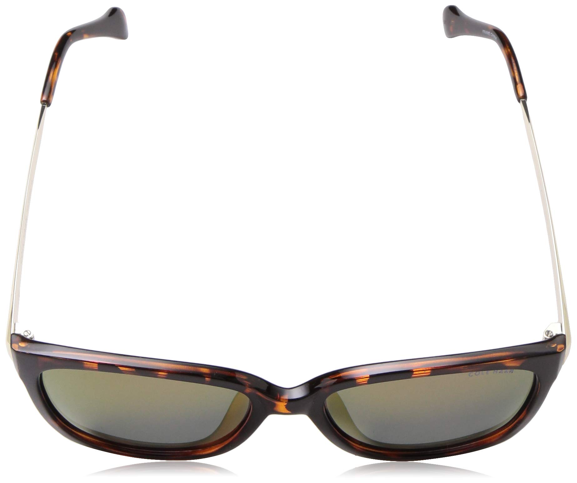 COLE HAAN Women's CH9001 Polarized Square Sunglasses, Tortoise, One Size