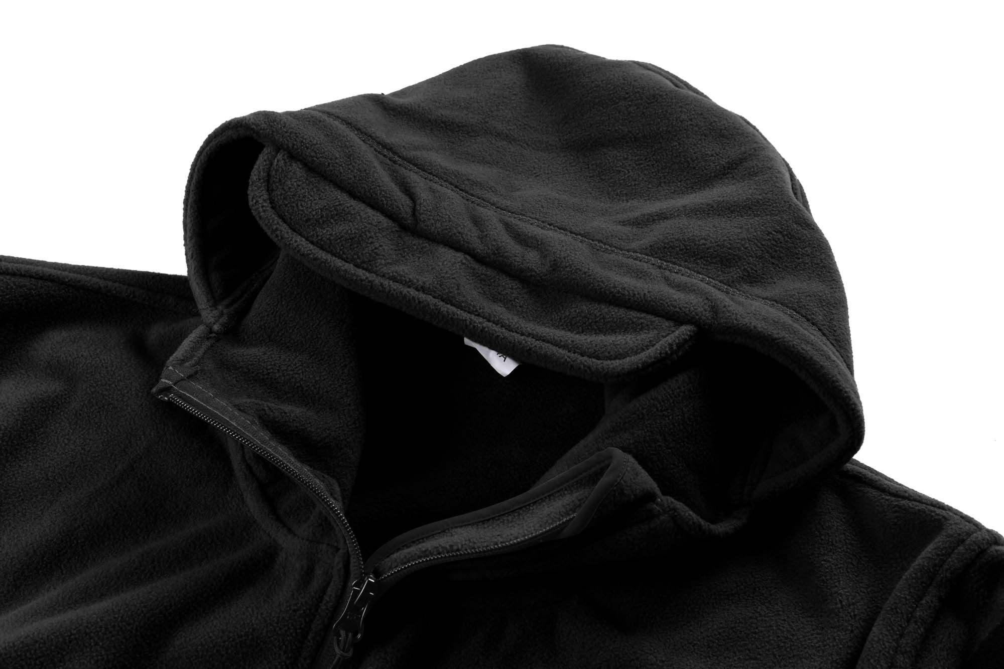 CRYSULLY Man Zipper Warm Coat Jacket Sportswear Fleece Lining Hiking Skiing Travelling Jacket Coats Black