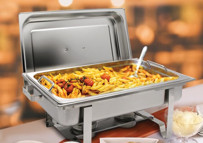 Get-A-Grip Chafer with Food Pan Handles 8Qt Stainless Steel