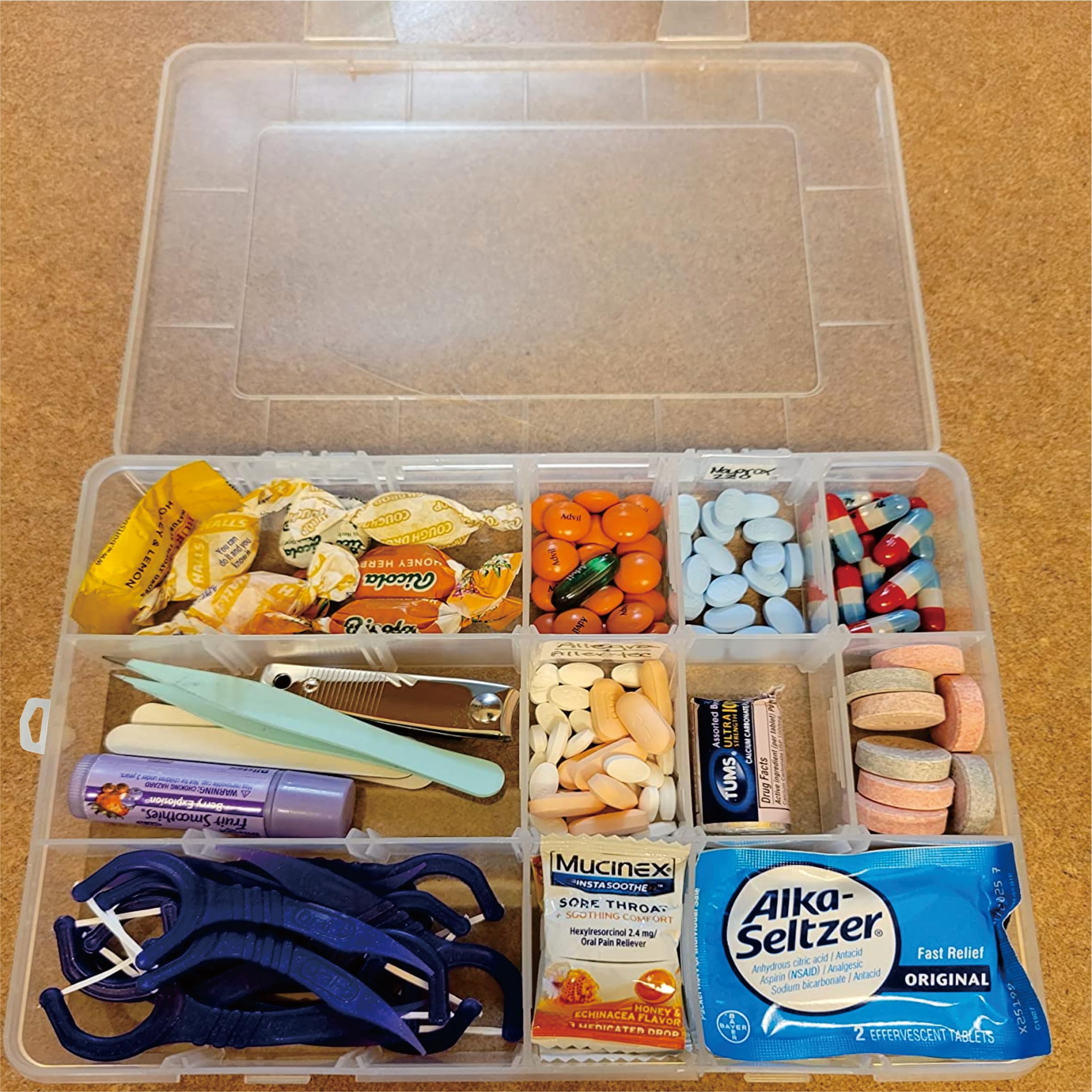 LZLMQSSA Large 15 Grids Transparent Plastic Organizer Box With Dividers, Adjustable Compartment Plastic Craft Storage Container, Small Parts Storage Box, Small Tool Organizer Storage Box(3 Pack)