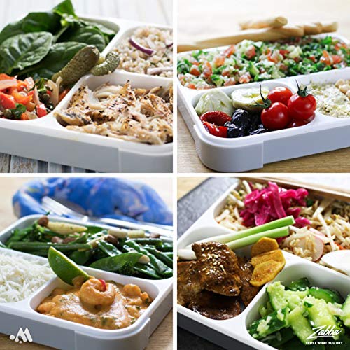 Modetro Sports Flat Bento Box Adult Lunch Box Leak Proof Microwavable Easy to Clean Insulated Lunch Bag Slim Meal Containers for Food Salad Portion Control