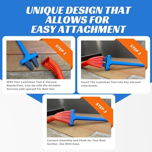 Leanclean Universal Auto Crevice Lightweight Tool Attachment - DIY Cleaning Accessory for Deep-Cleaning Any Vehicle Interior - Compatible with Car Wash Vacuum and Gas Station Vacuums