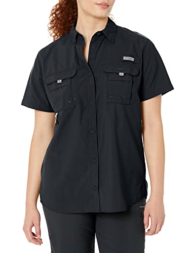 Columbia Women’s PFG Bahama Short Sleeve Shirt, Black, Medium