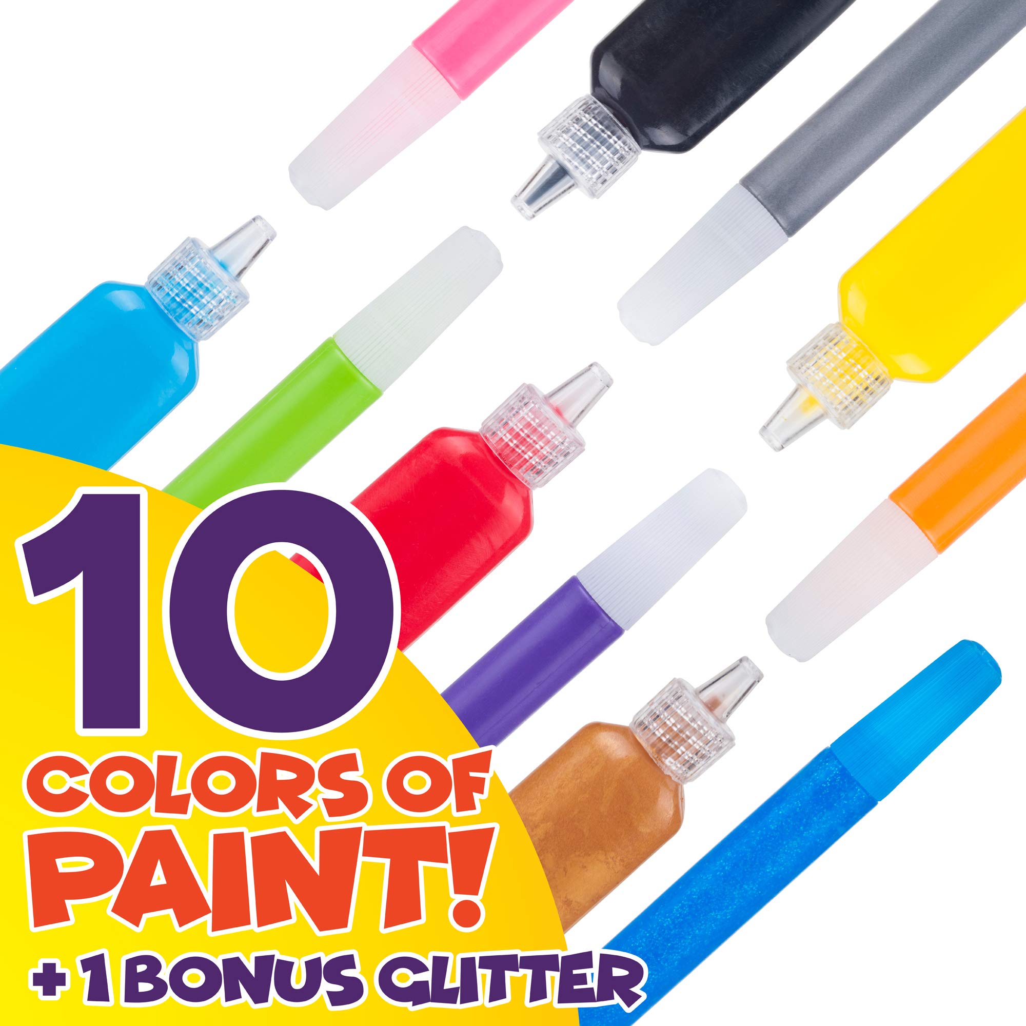 Creative Kids Window Paint Art Kit β Make Your Own Suncatchers Set β 24 Sun Catchers, 24 Suction Cups & 11 Paints β Suncatchers for Kids to Paint - DIY Window & Mirror Arts & Crafts Kit Children