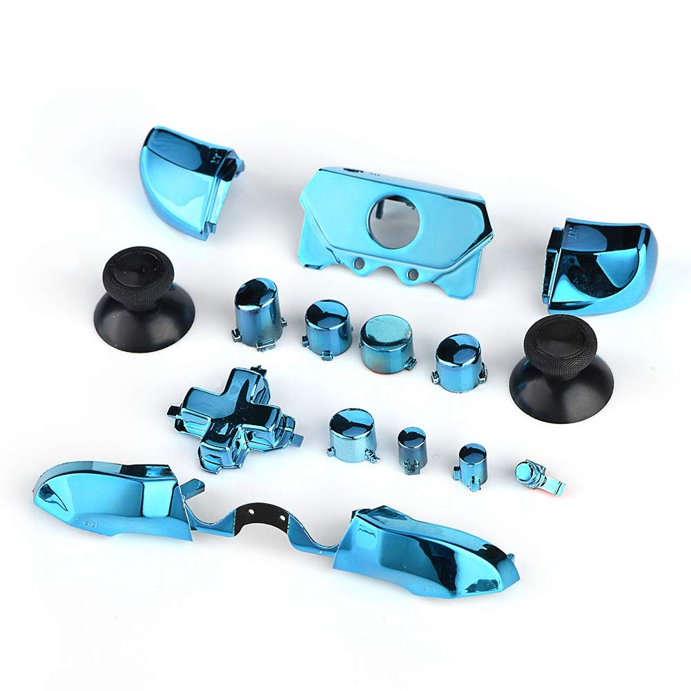 Zerone Full Button Set for Xbox One, Thumbsticks ABXY Buttons Dpad Triggers Full Buttons Set Mod Kits for Xbox One Controller(Blue)