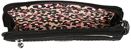 Vera Bradley Women's Microfiber Front Zip Wristlet With RFID Protection, Classic Black, One Size