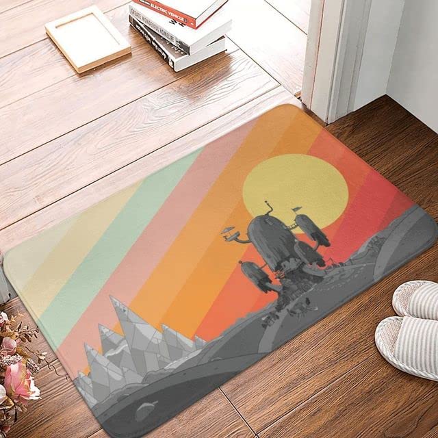 Land of Ooo Adventure Time Doormat Carpet Mat Rug Polyester Non-Slip Floor Decor Bath Bathroom Kitchen Balcony 16 x 24 Inches