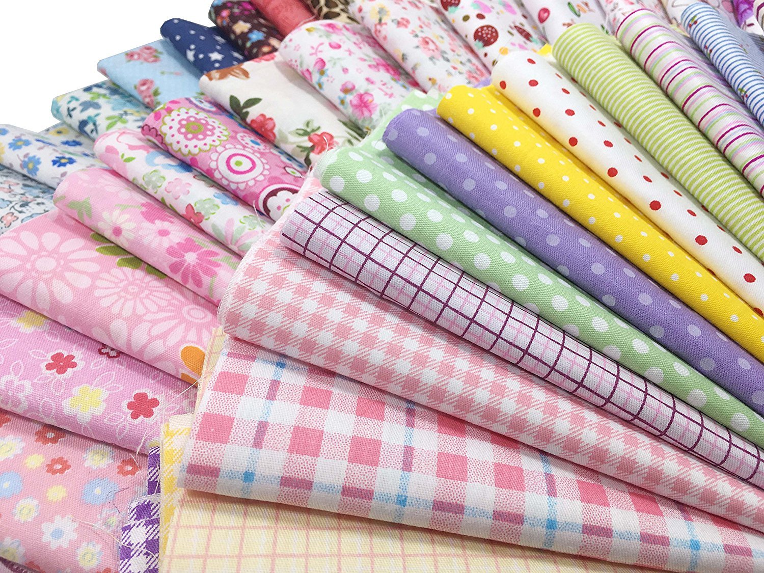 Quilting Fabric, Misscrafts 100pcs 6" x 6" (15x15cm) Cotton Craft Fabric Bundle Squares Patchwork Pre-Cut Quilt Squares for DIY Sewing Scrapbooking Quilting Dot Pattern