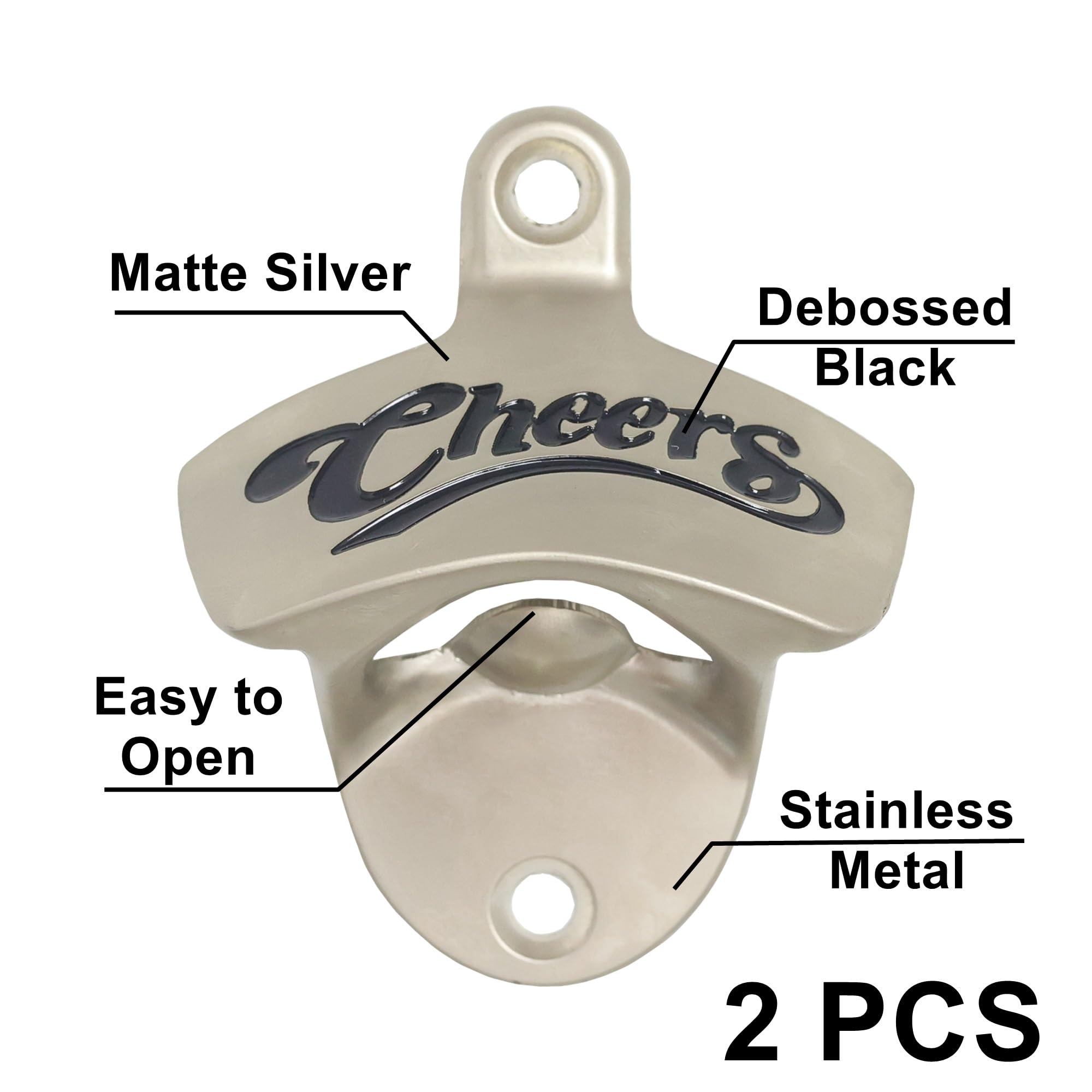 HAIICEN Cheers Magnetic Beer Bottle Opener Wall Mounted Bottle Cap Opener with Magnet Embedded for Bartender Kitchen Party Gifts (Pack of 2)