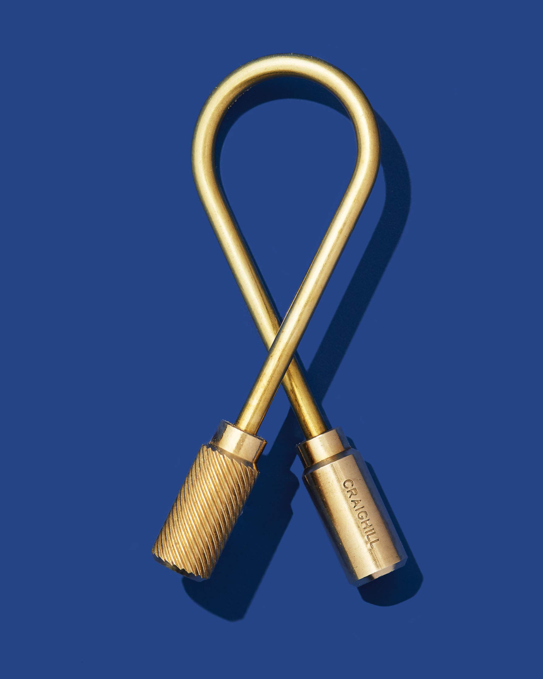 Craighill Closed Helix Keyring - 2” Carabiner Keychain Clip, Modern Minimalist Keyring for Car Keys, Heavy Duty, Lightweight, Helix Shape - Brass