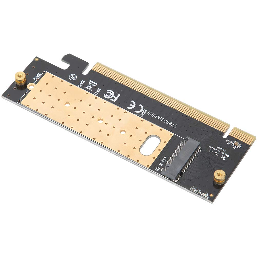 Shanrya Adapter Card, M Key M.2 to PCIE3.0 x16 SSD, PCI Express 16x Stable Performance for Hard Drives Computer