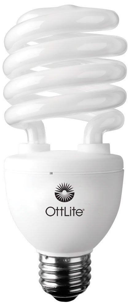 OttLite 25W Swirl Screw in Light Bulb - Compact Fluorescent Light Bulbs Replacement - Bright Natural Daylight for Bedroom, Living Room, Home Office, & Garage - Low Heat & Glare for Reduced Eyestrain