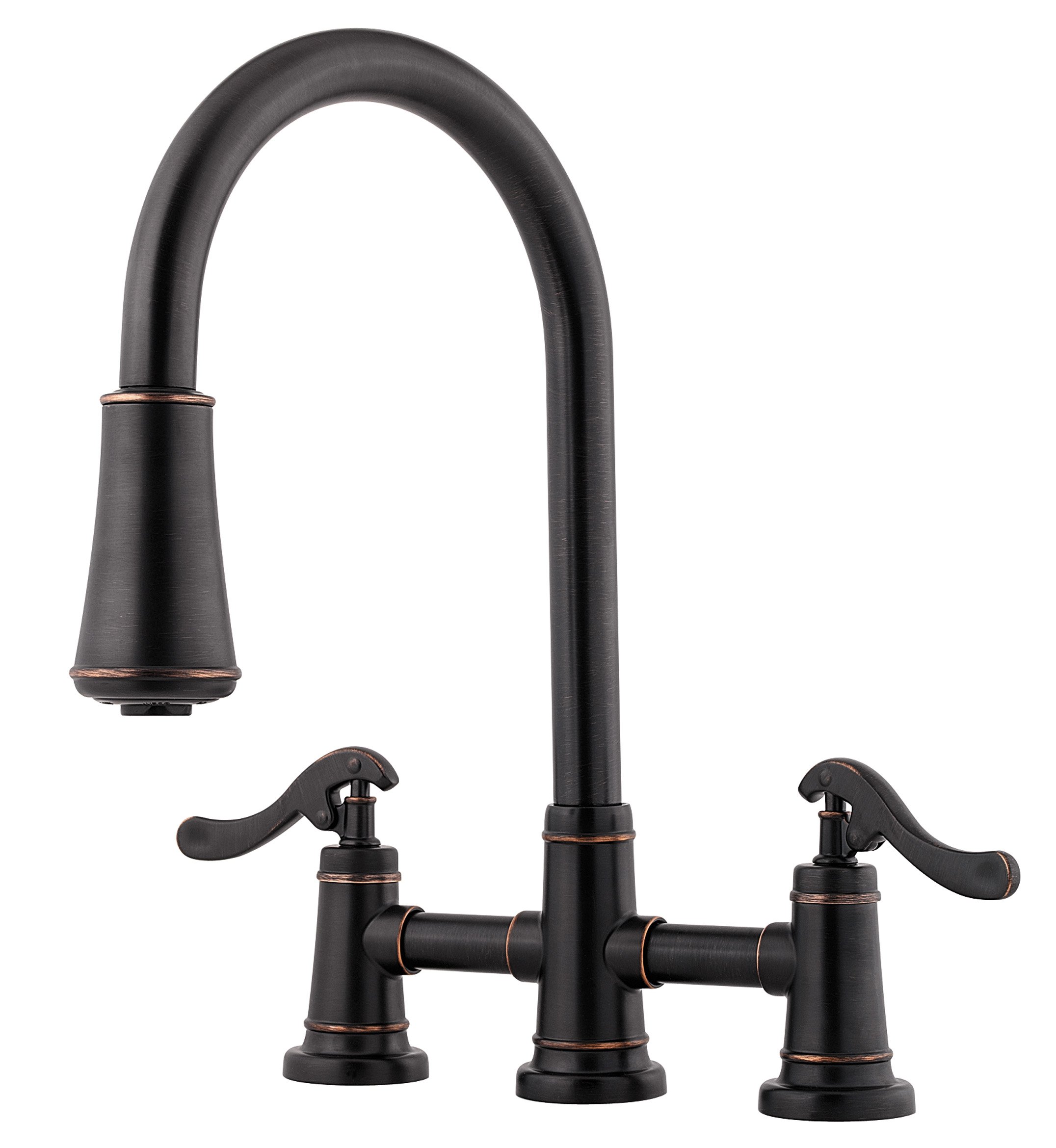 Pfister LG531YPY Ashfield 2-Handle Pull-Down Kitchen Faucet in Tuscan Bronze, 1.8 gpm