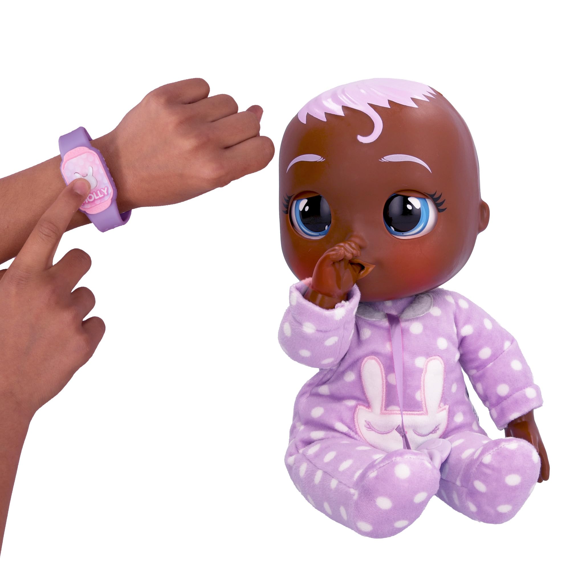 Cry Babies Newborn Molly - Interactive Baby Doll with 20+ Baby Sounds, Girls & Kids Age 18M and Up