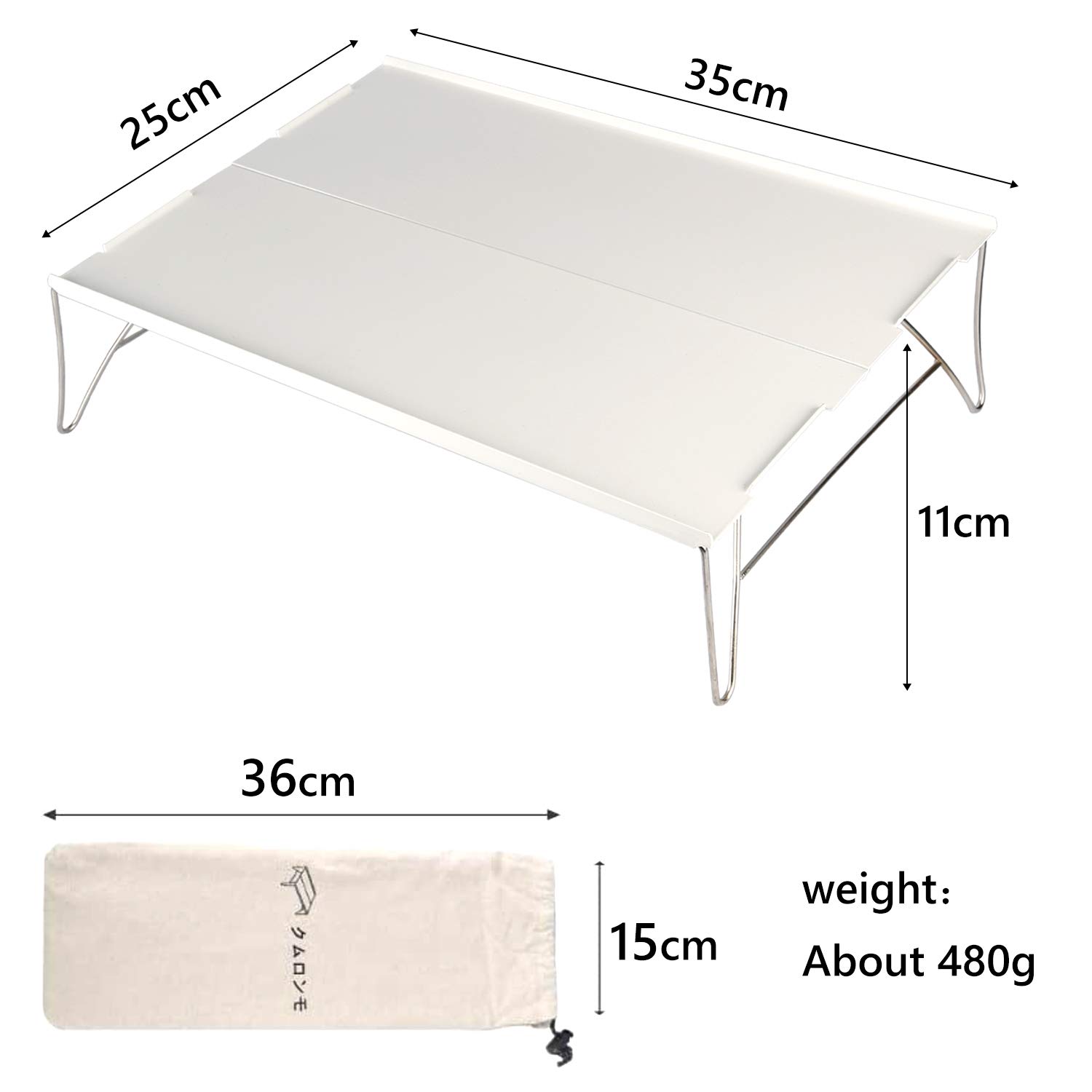 F&W SYN Ultralight Outdoor Folding Aluminium Camping Table Mini Size Easy Packable Pop-Up Edged Backpacking Picnic Table with Carry Bag for Home, Hiking, Camping, Mountaineering(WH)