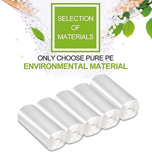 Tebery 200 Counts 4 Gallon Clear Small Garbage Bags Trash Bags, Wastebasket Bin Liners for Bathroom Bedroom Office Trash Can, 4 Rolls