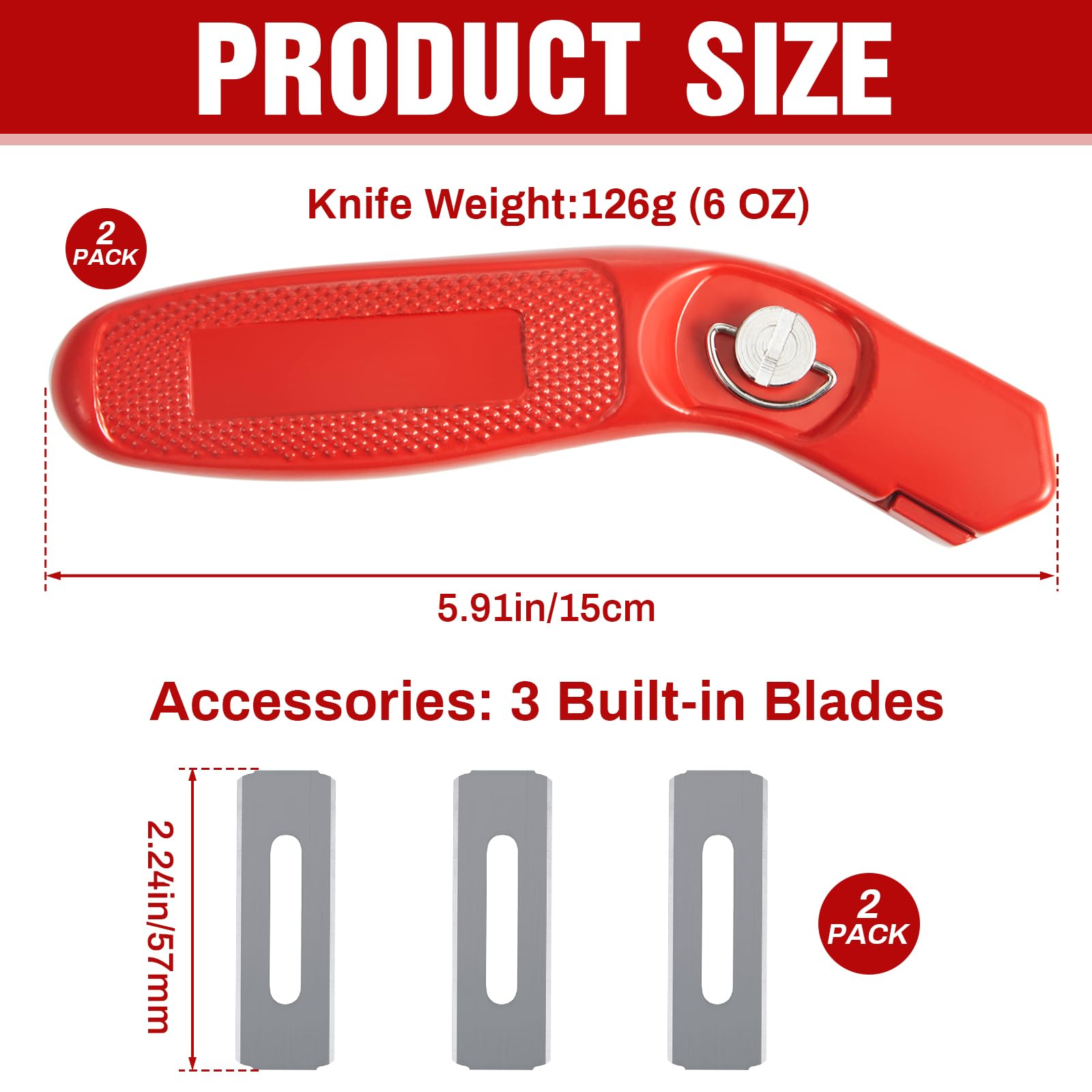 Lasnten 2 Pcs Knife for Cutting Carpet Heavy Duty Carpet Knife with 6 Blades Utility Carpet Tools Knife for Carpet Box Cutter Roofing Cutting Purpose, Aluminum