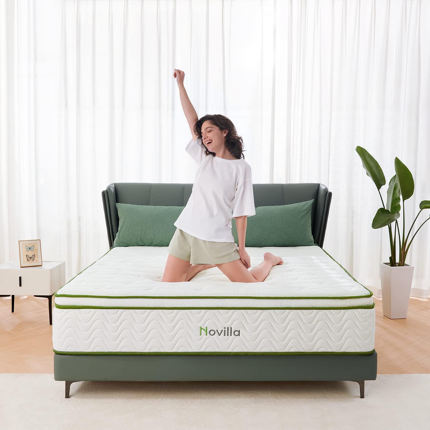 Novilla Twin Size Mattress 12 Inch Hybrid Mattress with Gel Memory Foam & Pocketed Coil for Pressure Relief & Motion Isolation Medium Soft Twin Bed Mattress in a Box Amenity