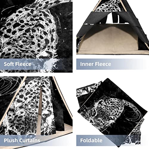 Leopard, Guinea Pig Bed Washable Small Animal Hideout, Hamster Cage Accessories for Gerbils Chipmunks Squirrels Hedgehogs Guinea Pigs