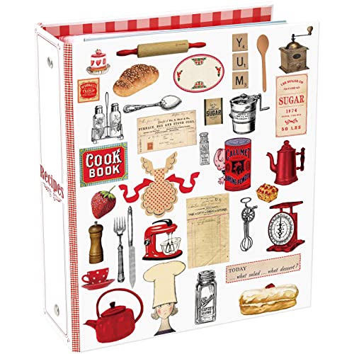 Recipe Binder Book Organizer Keeper Kit 50 PCS Recipe Cards 10 Dividers 50 Plastic Sleeves 3 Ring 8.5 X 9.5 inch Gifts