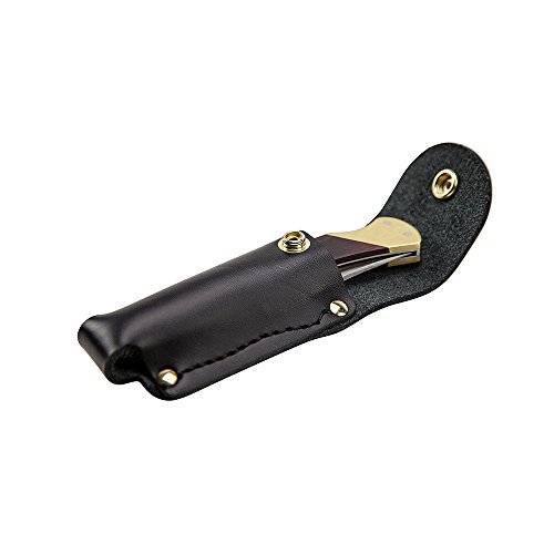 Klein Tools 44037 Sportsman Knife 3-3/8-Inch Stainless Steel Sharp Point Blade, Wood With Brass