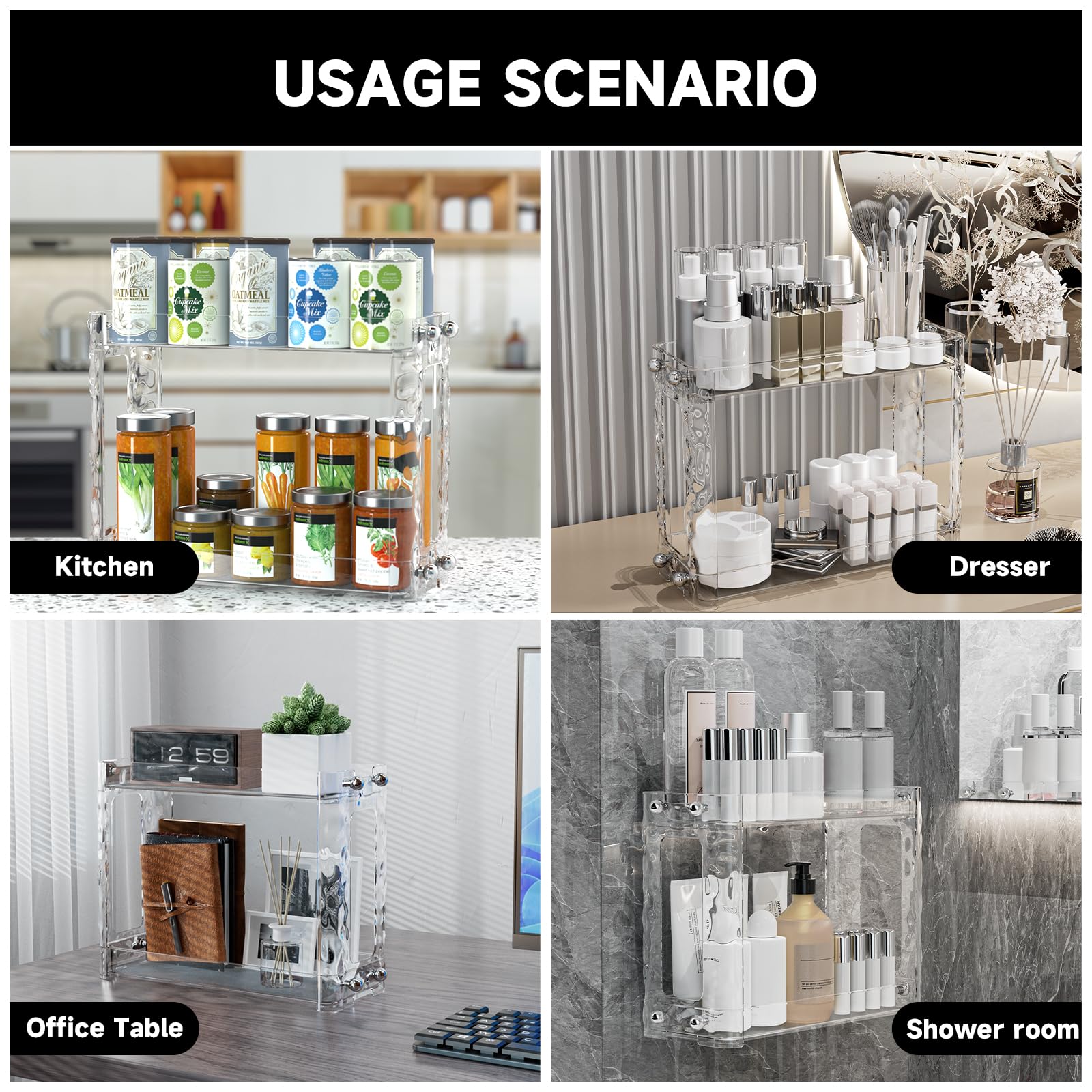 Makeup Organizer,Vanity Wall Mounted,Bathroom Countertop Tray,Cosmetic Tray,Cosmetic Organizer Holder,Bathroom Organizer,Bathroom Counter Stand,Countertop Organizer