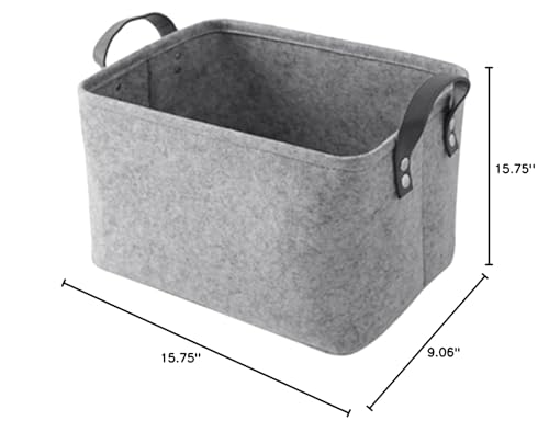 MAGICLULU 2 Pcs Felt Storage Basket Storage Baskets Foldable Storage Basket Tabletop Shelf Folding Shelf Laundry Basket Nonwovens Storage Basket Desktop Organizer To Weave Grocery Basket
