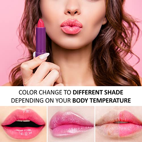 DEALPLUSDEAL Princessa Magic Color Changing Lipstick 6 Pcs Set Aloe Vera Infused Long Lasting Color Magic Creamy Moisturizing Lip Makeup