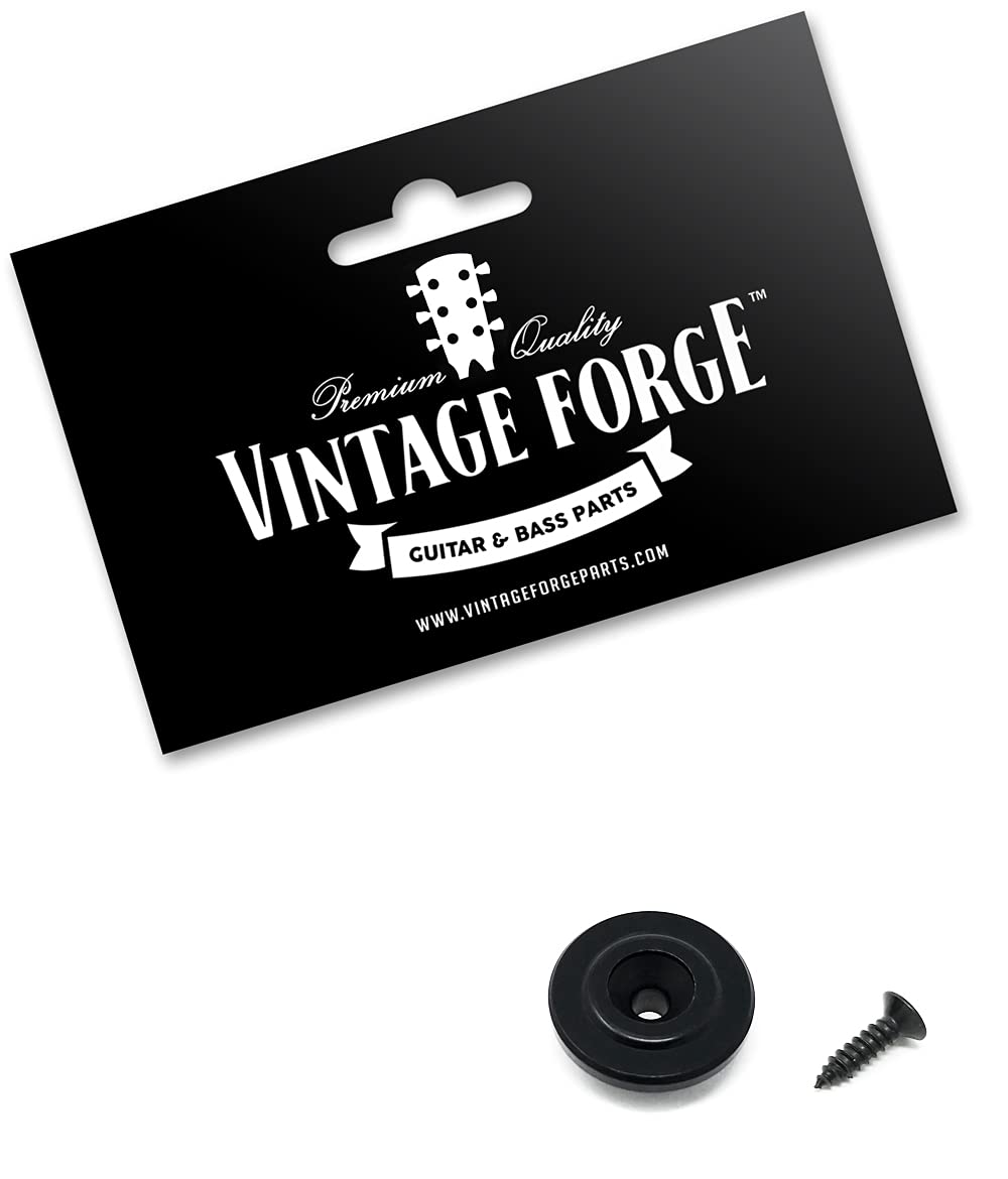 Vintage Forge Black Round String Retainer Guide Tree for Fender Precision Jazz Style Bass Guitars and Others with Screw BSR40-BLK