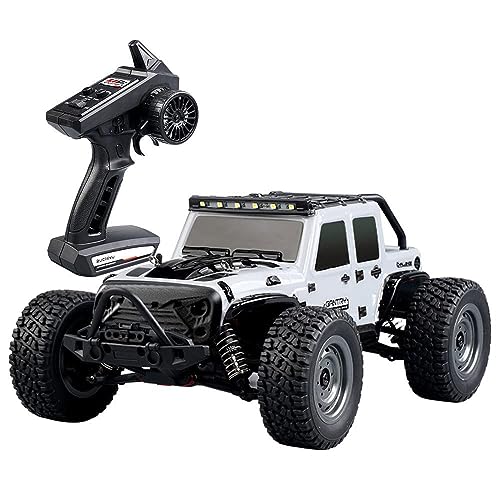 RKSTD High Speed RC Car, 1:16 Full Scale RC Off-Road Truck, All Terrain 4WD RC Truck with LED Light, Speed 38km/h Electric RC Off-Road Vehicle Toy, Gift for Adults and Kids