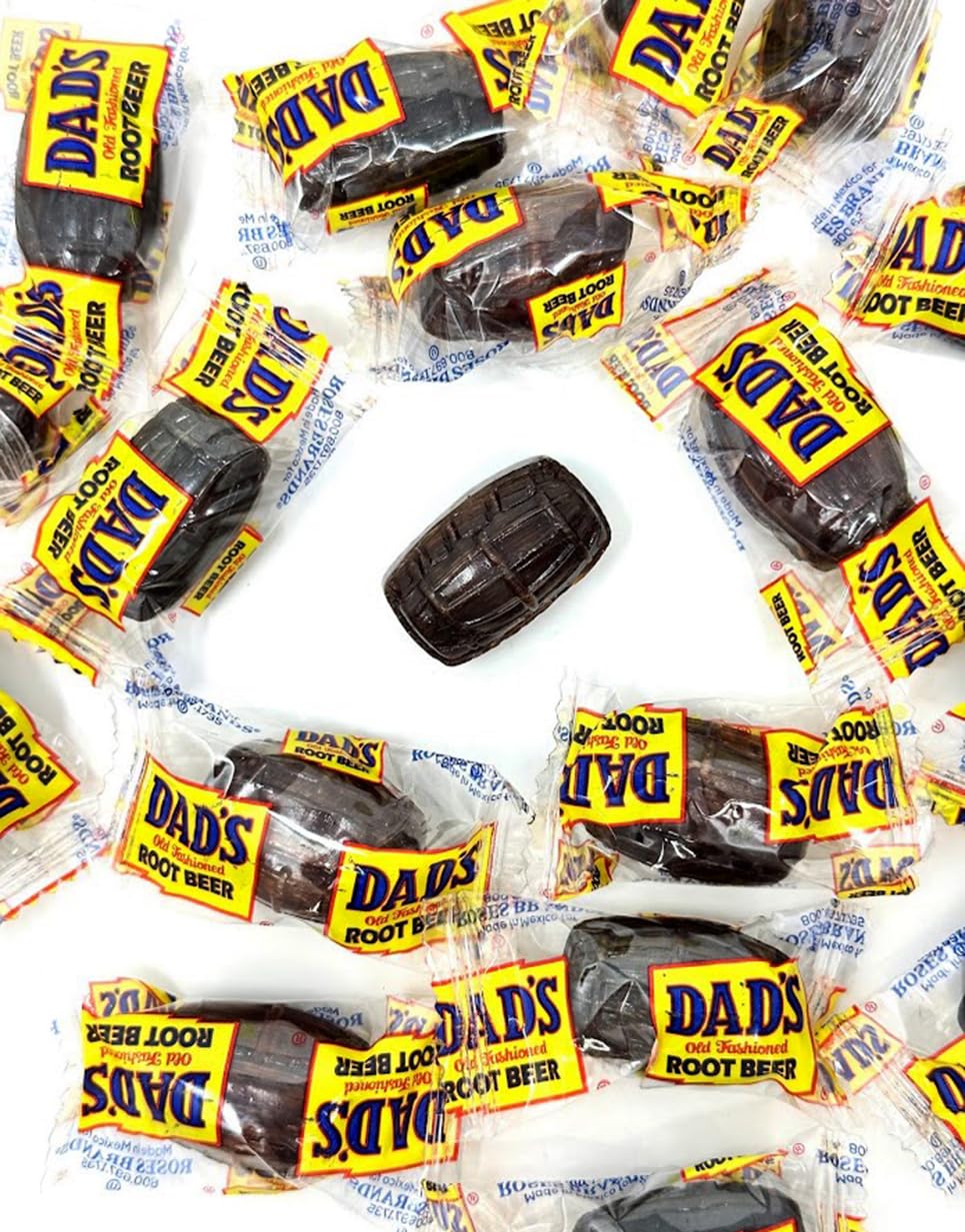 Dad's Wrapped Rootbeer Barrels | Hard Candy | Old Fashioned Bulk candies | 1 pound