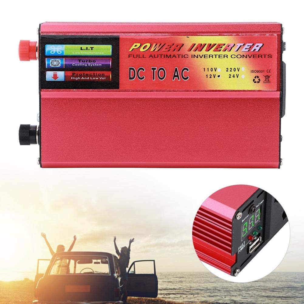 Duokon 700W Car,12V to AC Modified Sine with Data Display Universal Socket USB Interface Power Converter(AC110V)