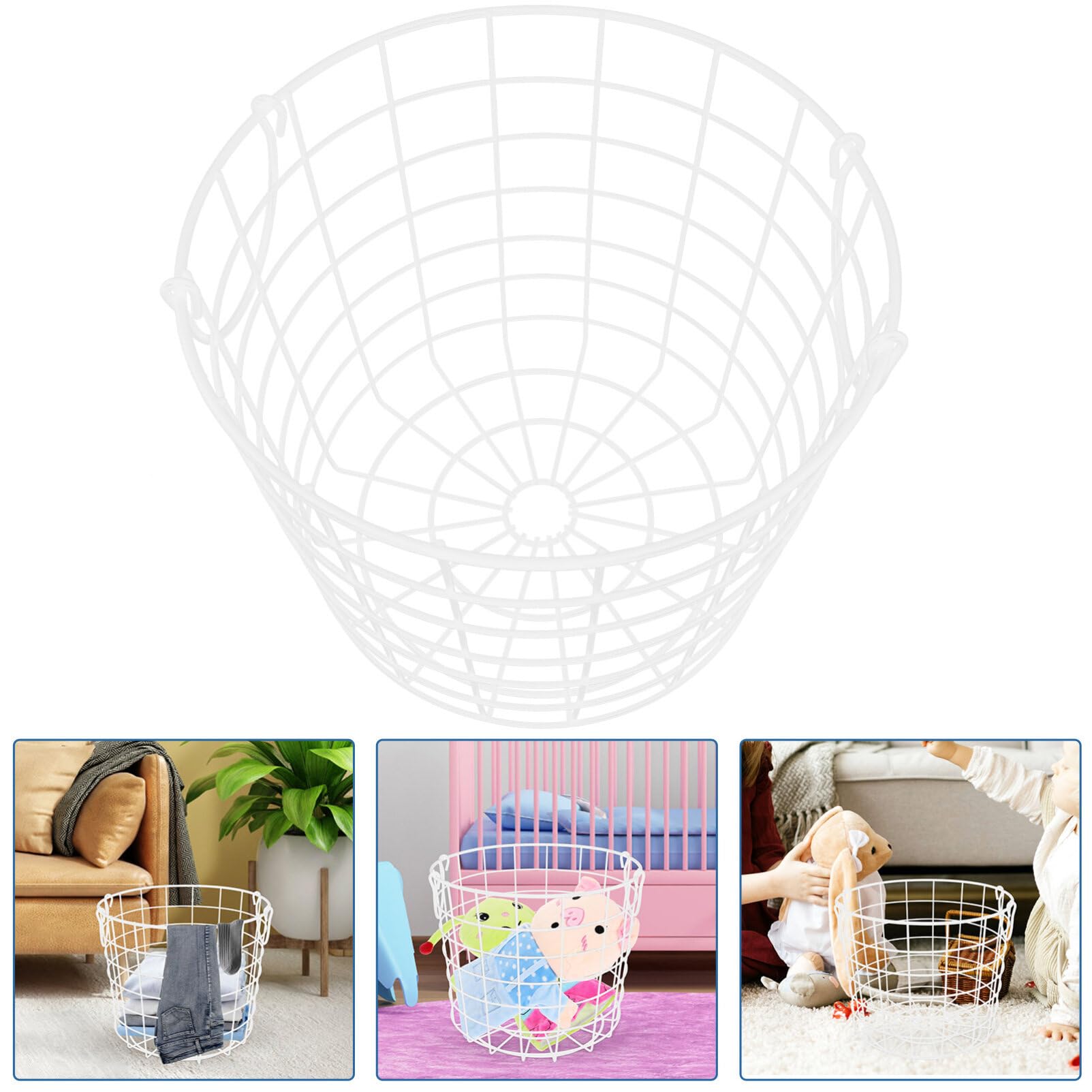 MAGICLULU Iron Wire Laundry Hamper Laundry Storage Basket With Handles Iron Storage Basket