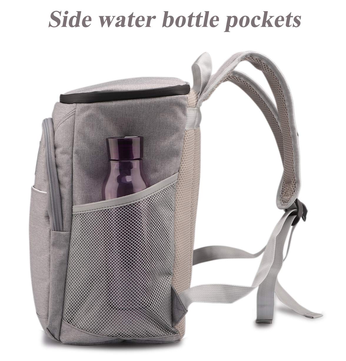 Cooler Backpack, Insulated Backpack for Men Women 20 Cans, Leakproof Waterproof Lightweight Soft Cooler Bag for Travel Camping Beach Lunch Backpack Beer, Grey