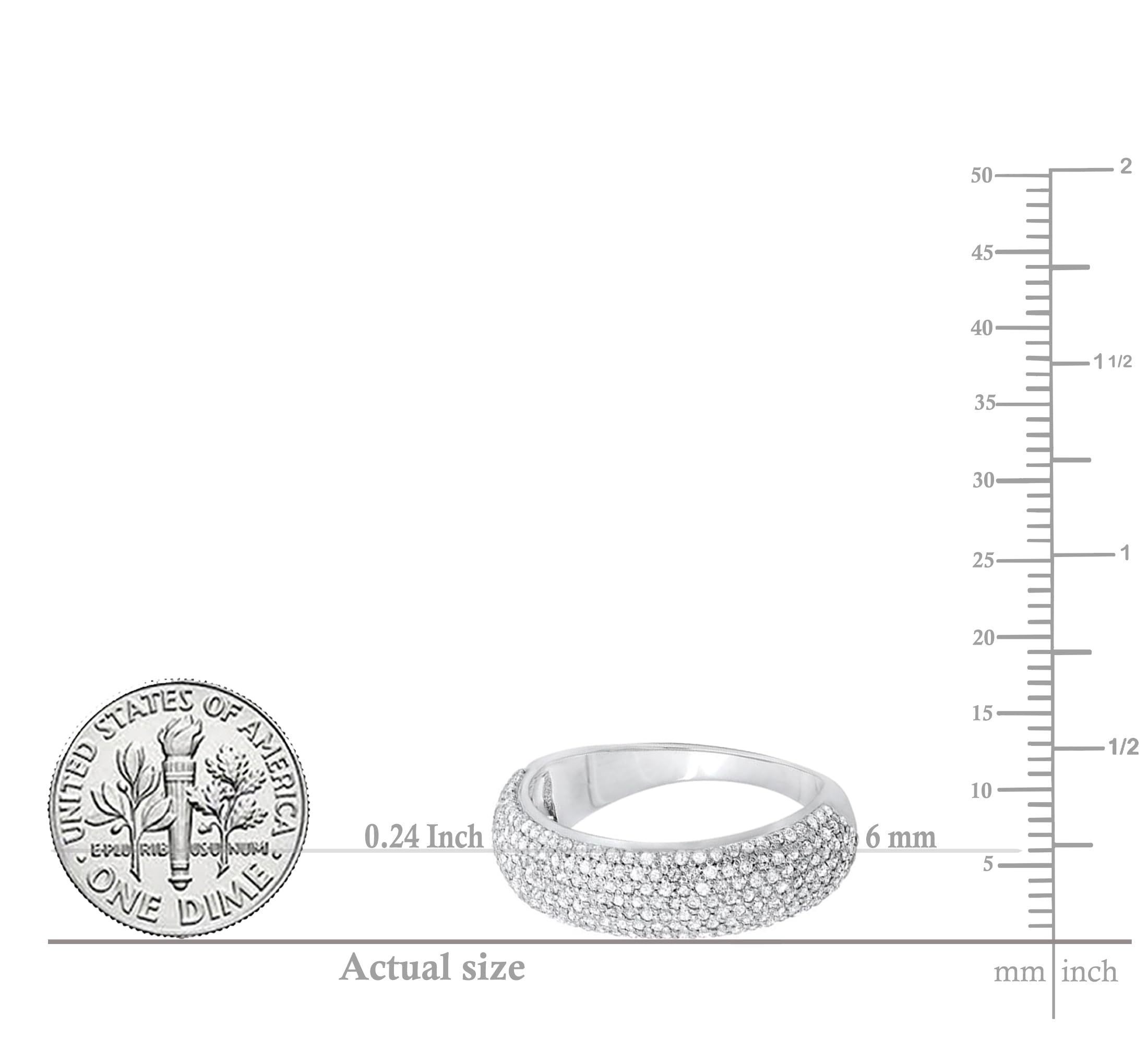 Dazzlingrock Collection 0.90 Carat (Cttw) Round White Diamond Women Anniversary Band, 10K White Gold, Size 5.5