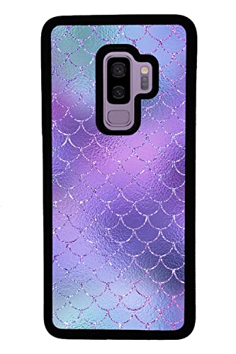 Purple Teal Mermaid Scales Skin Black Rubber Phone Case Compatible With Samsung Galaxy S23 S23+ Ultra S22 S22+ S21 S21FE S21+ S20FE S20+ S20 Note 20 S10 S10+ S10e