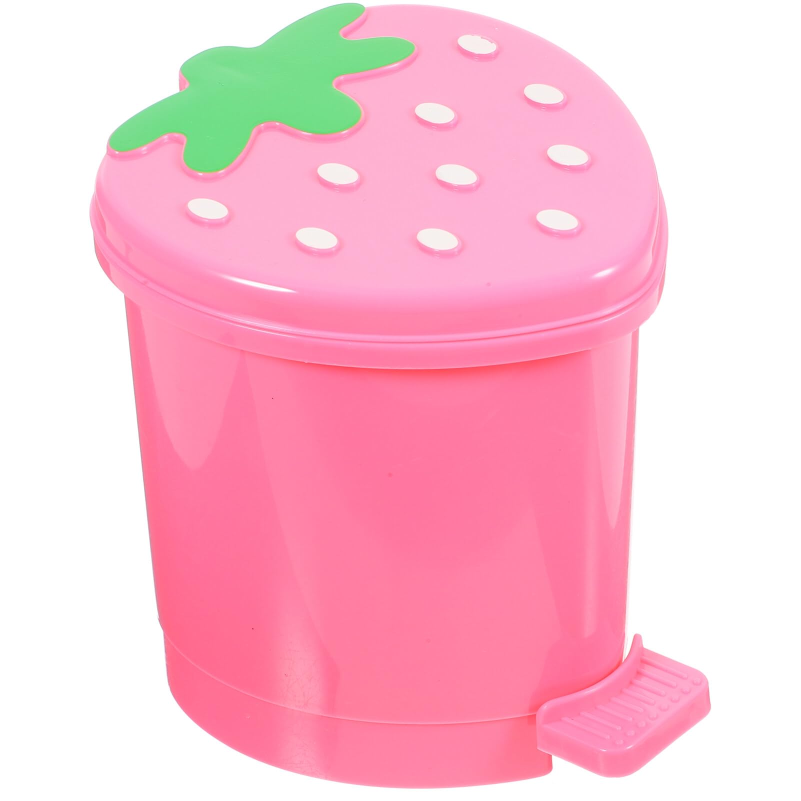 MAGICLULU Strawberry Trash Can: Mini Desktop Heart Wastebasket Kawaii Trash Can with Lid Small Garbage Container for Office Makeup Waste Bathroom Bedroom