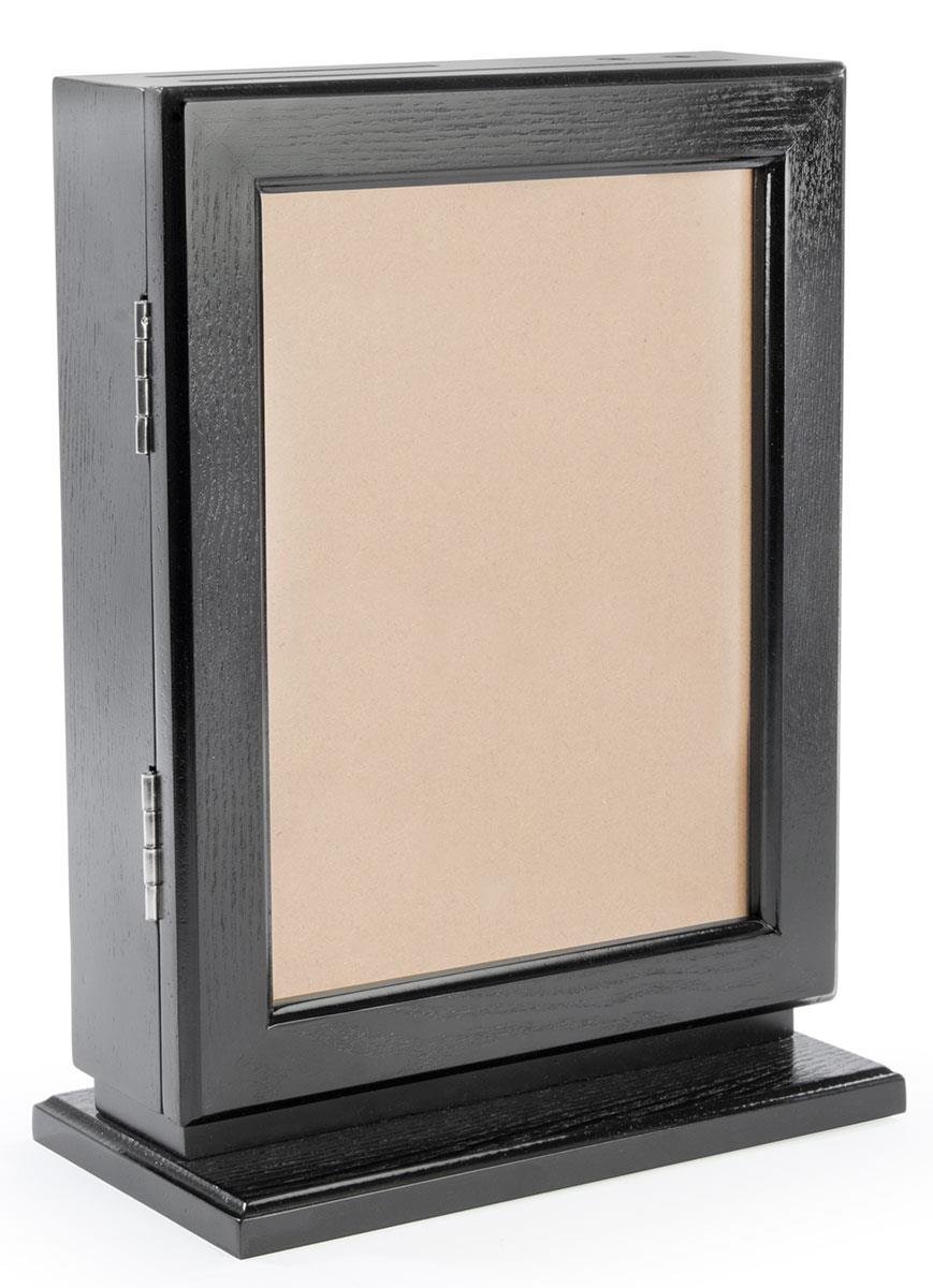 Displays2go Genuine Wood Suggestion Boxes, with Pen, Locking Door, 2 Slots - Choose Oak, Mahogany, or Black