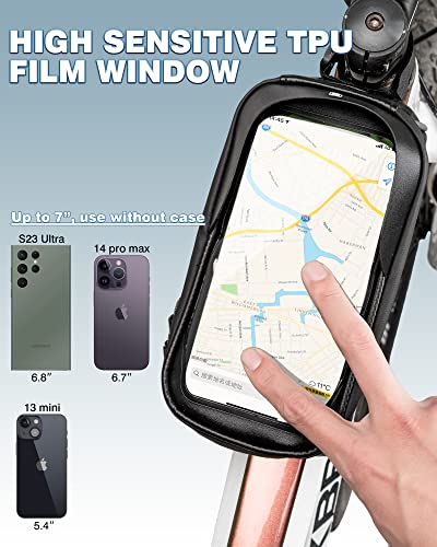 ROCKBROS Bike/Bicycle Phone Front Frame Bag, Waterproof, Tube Bag ,Cycling Pouch Compatible Phone Under 6.5β