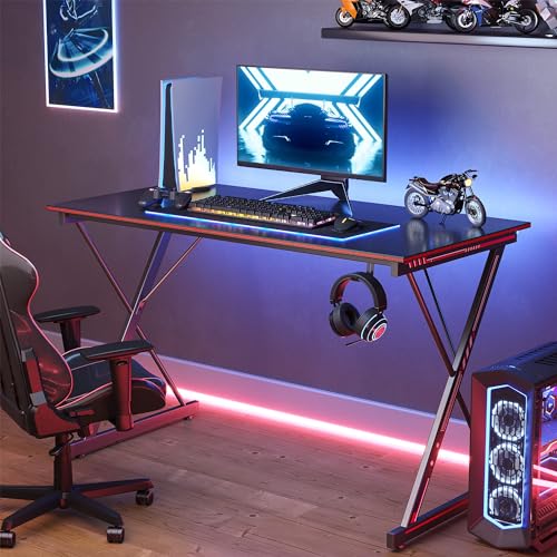 DESINO Gaming Desk 32 Inch PC Computer Desk, Home Office Desk Table Gamer Workstation, Simple Game Table, Gray