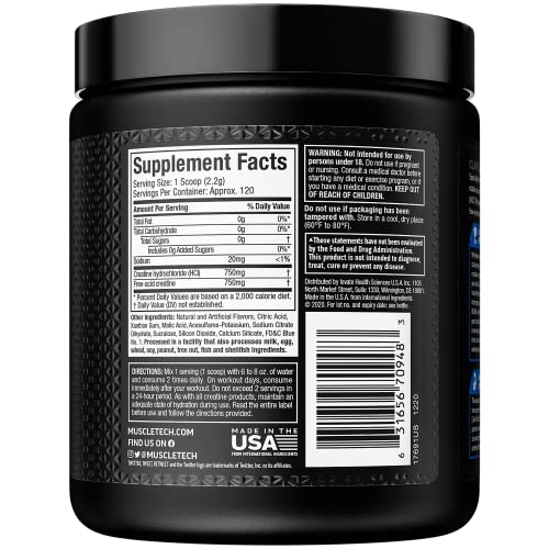 Creatine Powder | MuscleTech Cell-Tech Creactor | Creatine HCl Formula | Muscle Builder for Men & Women | Creatine HCl + Free-Acid Creatine | Creatine Supplements | Blue Raspberry Blast, 120 Servings