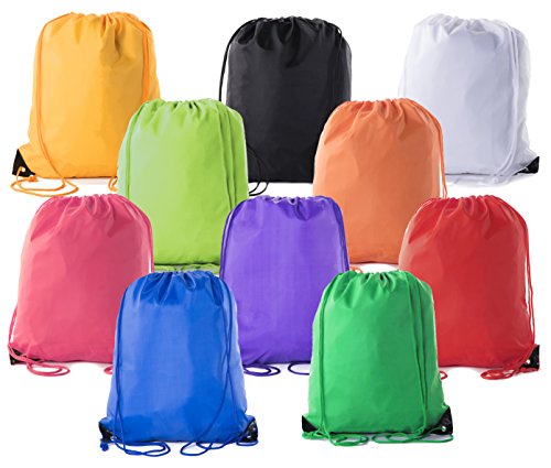 Mato & Hash Drawstring Bulk Bags Cinch Sacks Backpack Pull String Bags | 15 Colors | 1PK-100PK Available