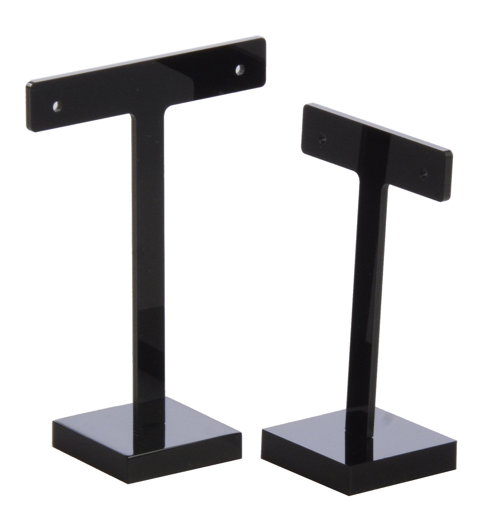 Displays2go T-Bar Commercial Earring Holder Stand Set, Black, Set of 3