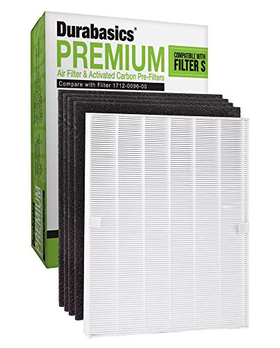 Durabasics Premium Filter Set Compatible with Winix C545 Replacement Filter - 1 Air Filter & 4 Activated Carbon Pre-Filters- Replacement for Winix Filter S, C545 Filter, C545 Winix & Winix Filter C545
