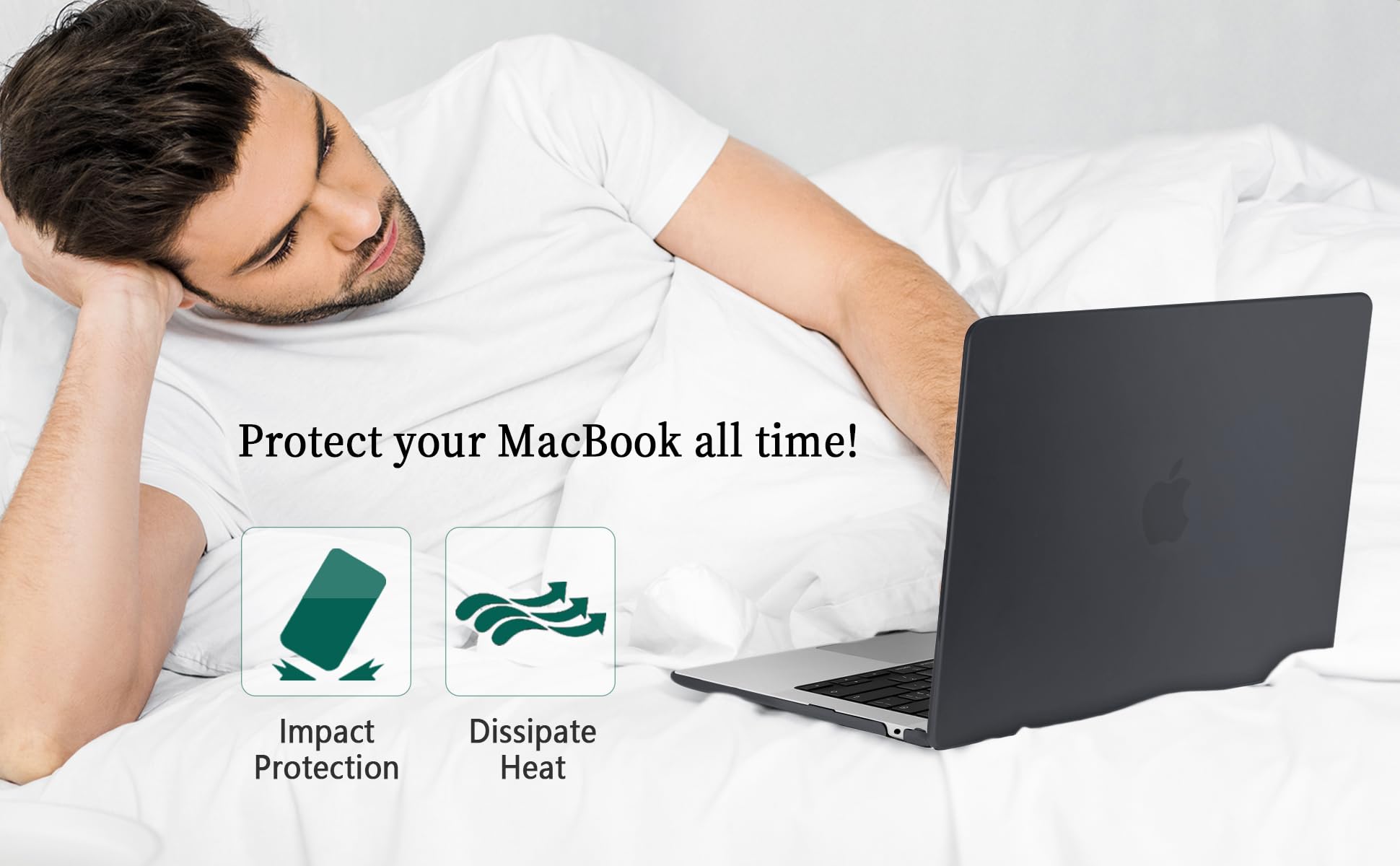 DONGKE Compatible with M3 MacBook Air 15 Inch 2024 2023 Case Model A3114 A2941 M2 with Liquid Retina Display & Touch ID, Protective Plastic Hard Shell Cover with Keyboard cover - Matte Black